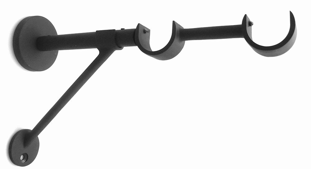 Support de tringle, double ouvert réglable, diamètre 28mm, noir mat ...
