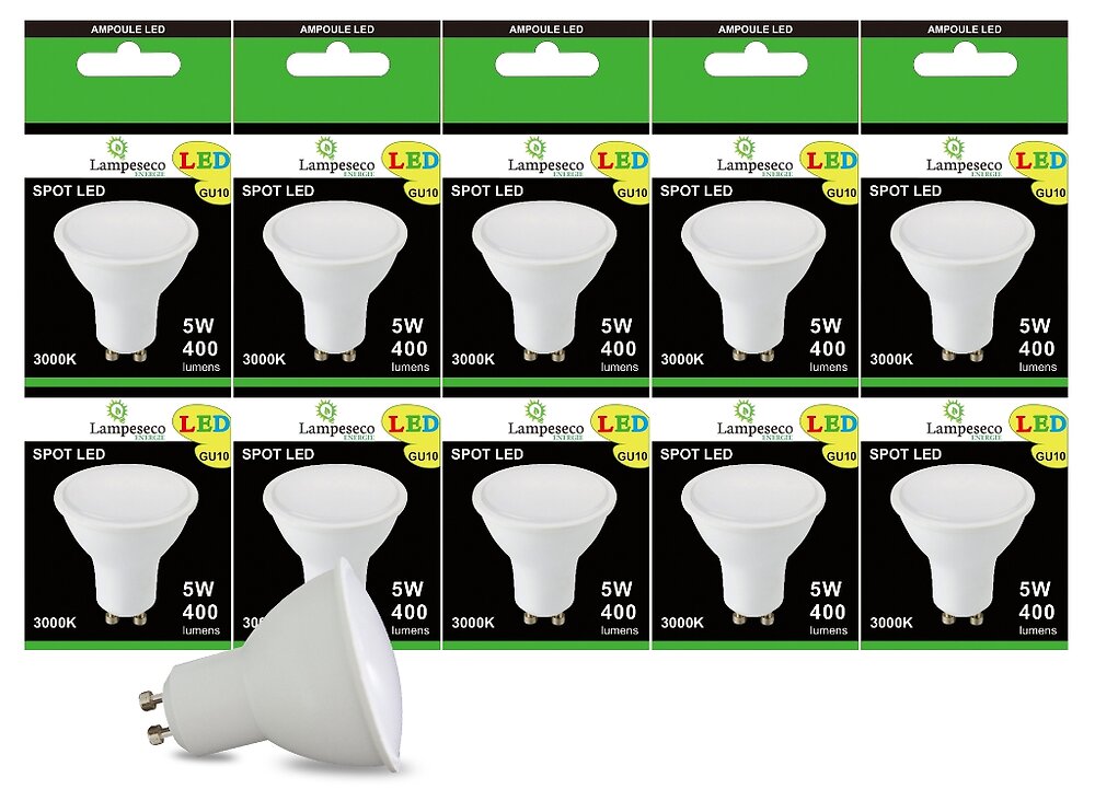 Pack De 10 Ampoules Led Gu10 5w Blanc Froid 120° Bricorama