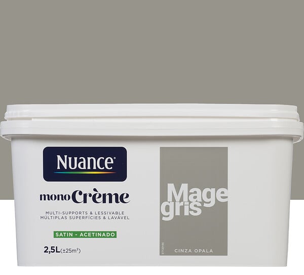 Peinture MonoCrème - Mage gris - Satin - 2,5L | Bricorama