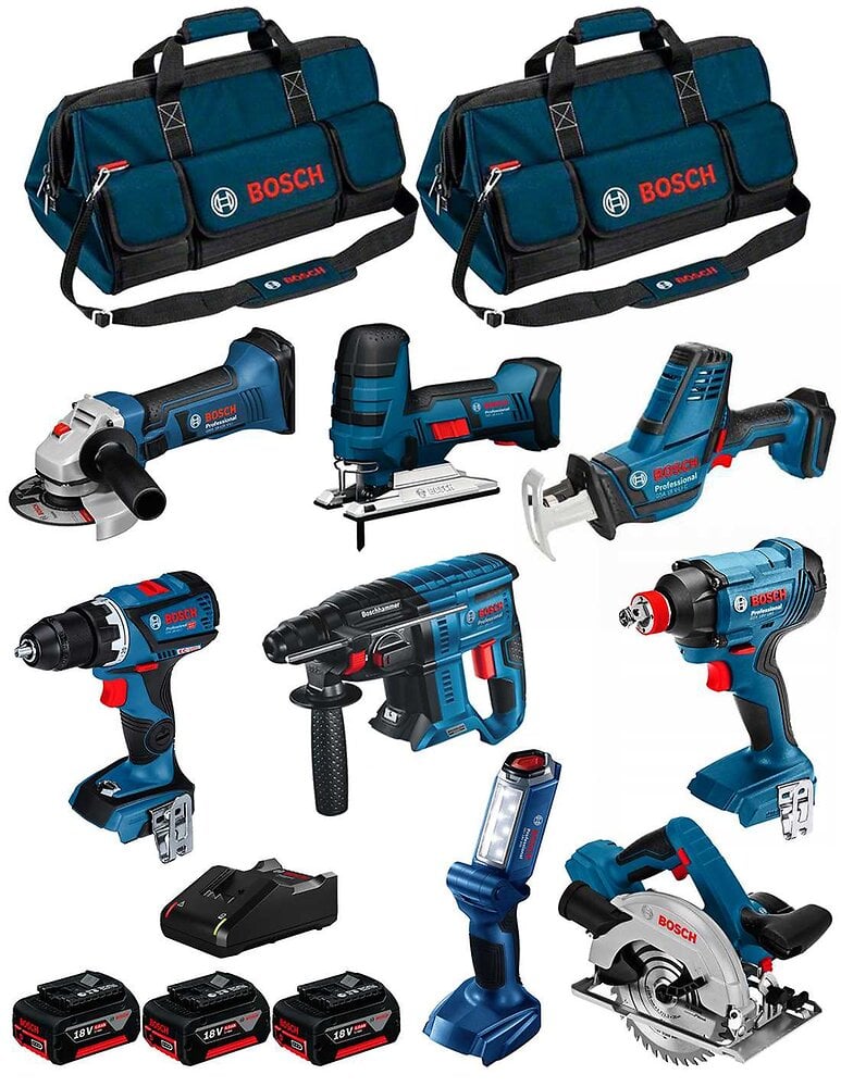 BOSCH Kit 18V BK802BAG (GDX 18V-180+GSR 18V-60C+GBH 18V-21+GKS 18V-57 ...