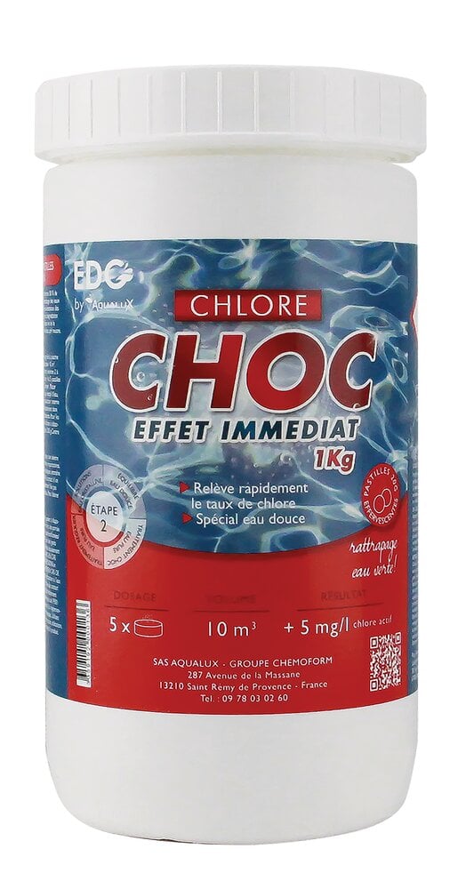 Chlore choc - pastilles 20g edg by aqualux boite de 1 kg | Bricomarché