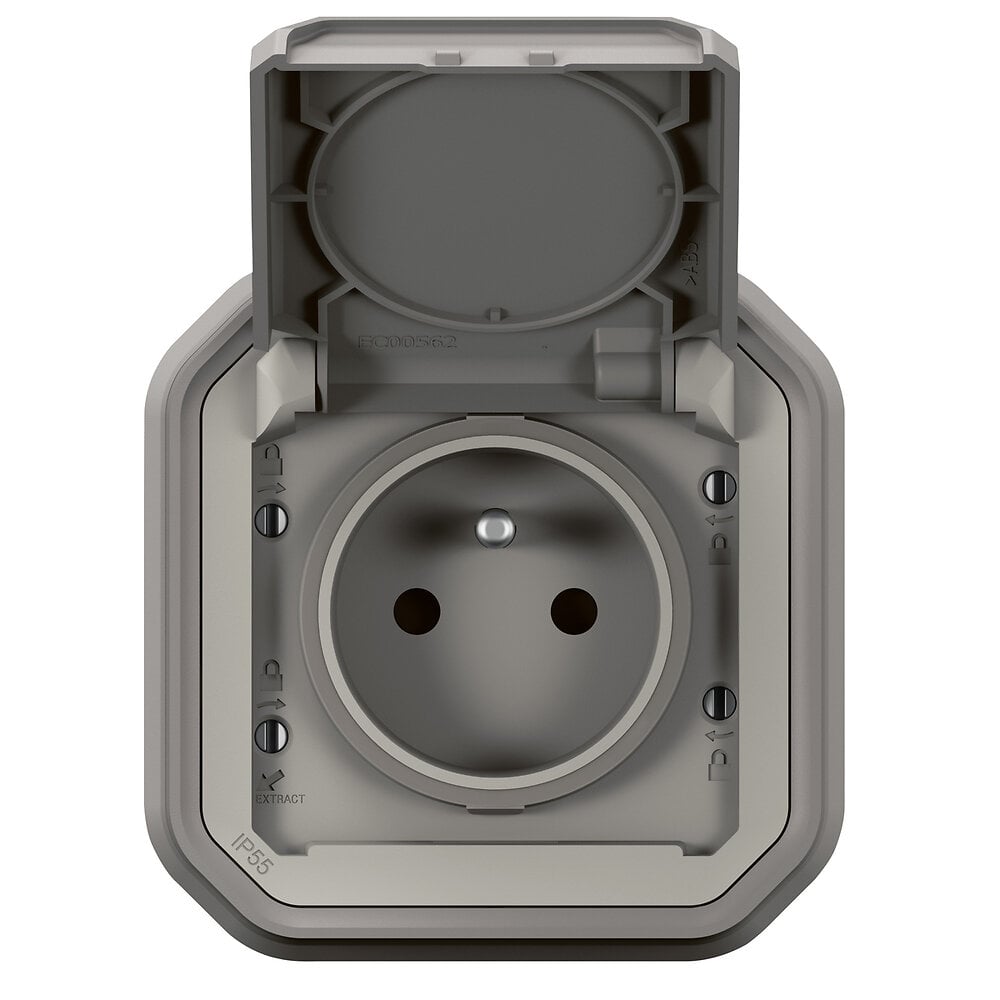 Plexo prise de courant std franco-belge-Gris-encastrée à griffes ...