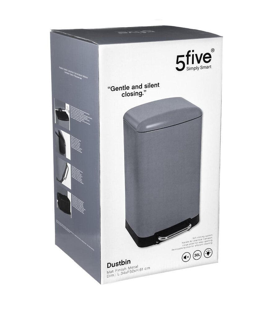 Poubelle 30 Litres en Métal Anthracite ouverture à pédale | Bricorama