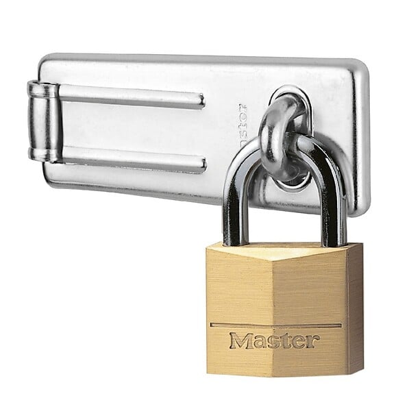 Pack moraillon Corps acier trempé 8,9cm et Cadenas laiton 40mm MASTER ...