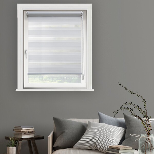 Enrouleur jour nuit blanc sur rail L55- 51 tissu H250 MADECO | Bricomarché