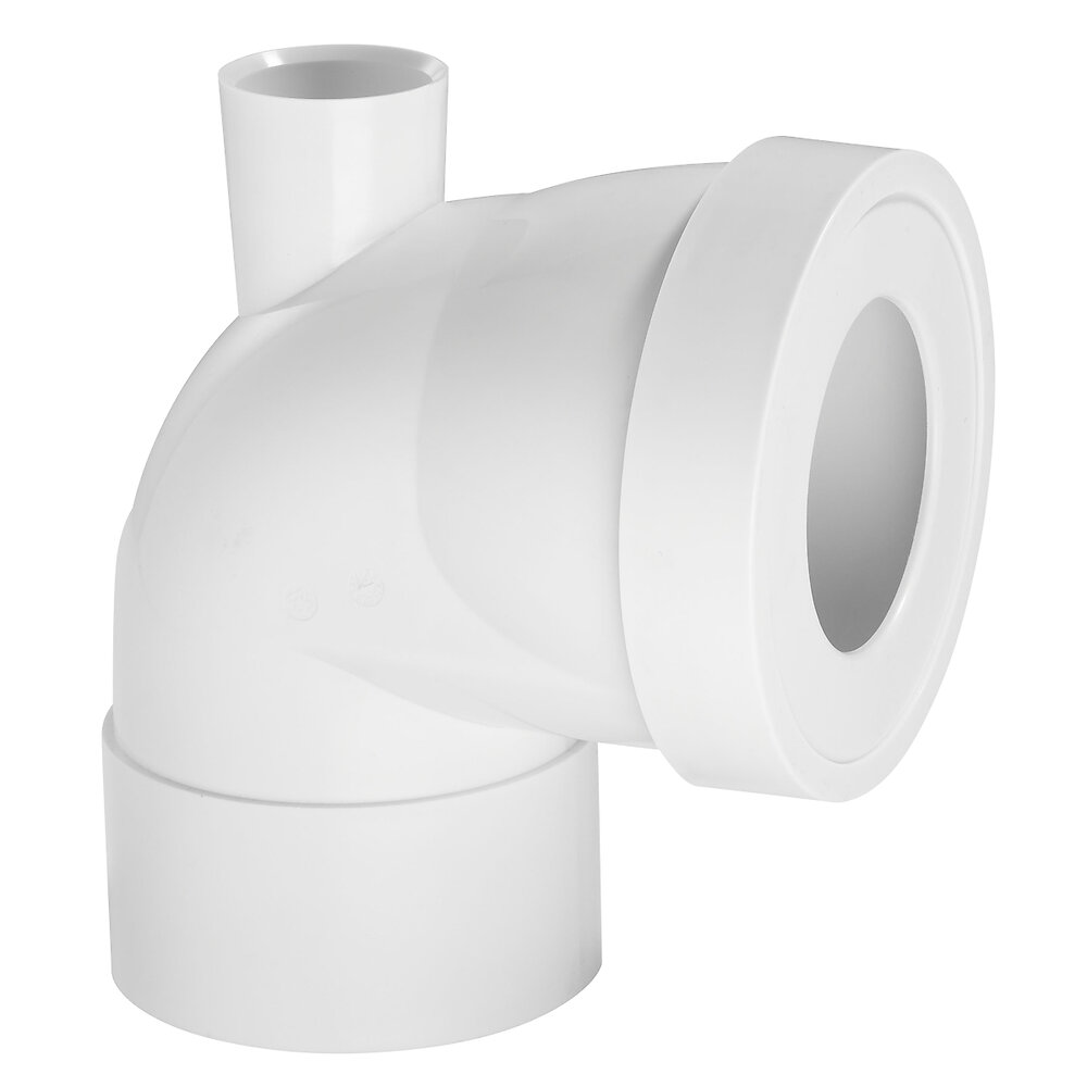 Pipe wc f courte coudee avec piquage 40mm | Bricomarché