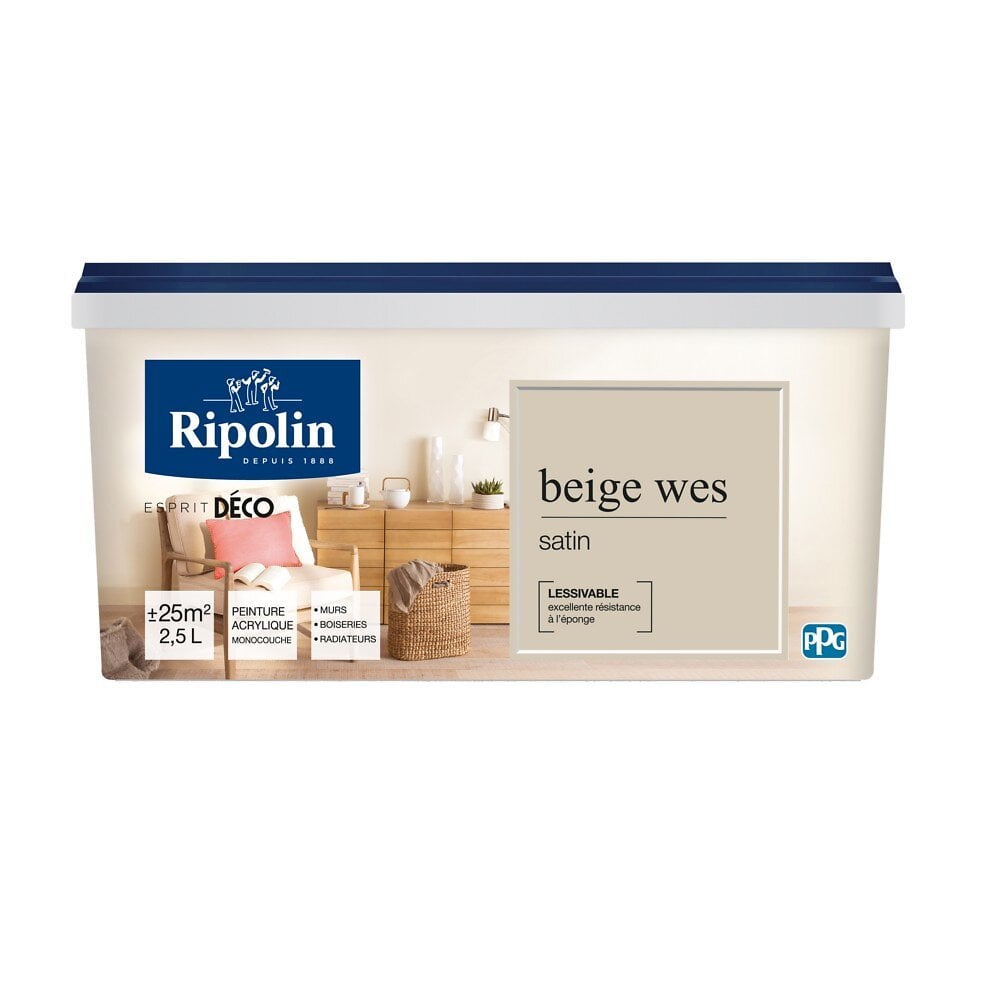 Peinture Esprit Déco - Beige Wes - Satin - 2,5L | Bricorama