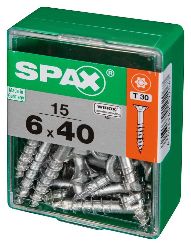 Lot De 15 Vis Acier Tête Autofraisée Plate Spax, Diam.6 Mm X L.40 Mm | Bricorama