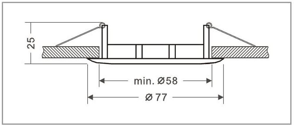 Fixation de spot encastrable Classic Alu Brossé Diamètre 77mm ref. 949 ...
