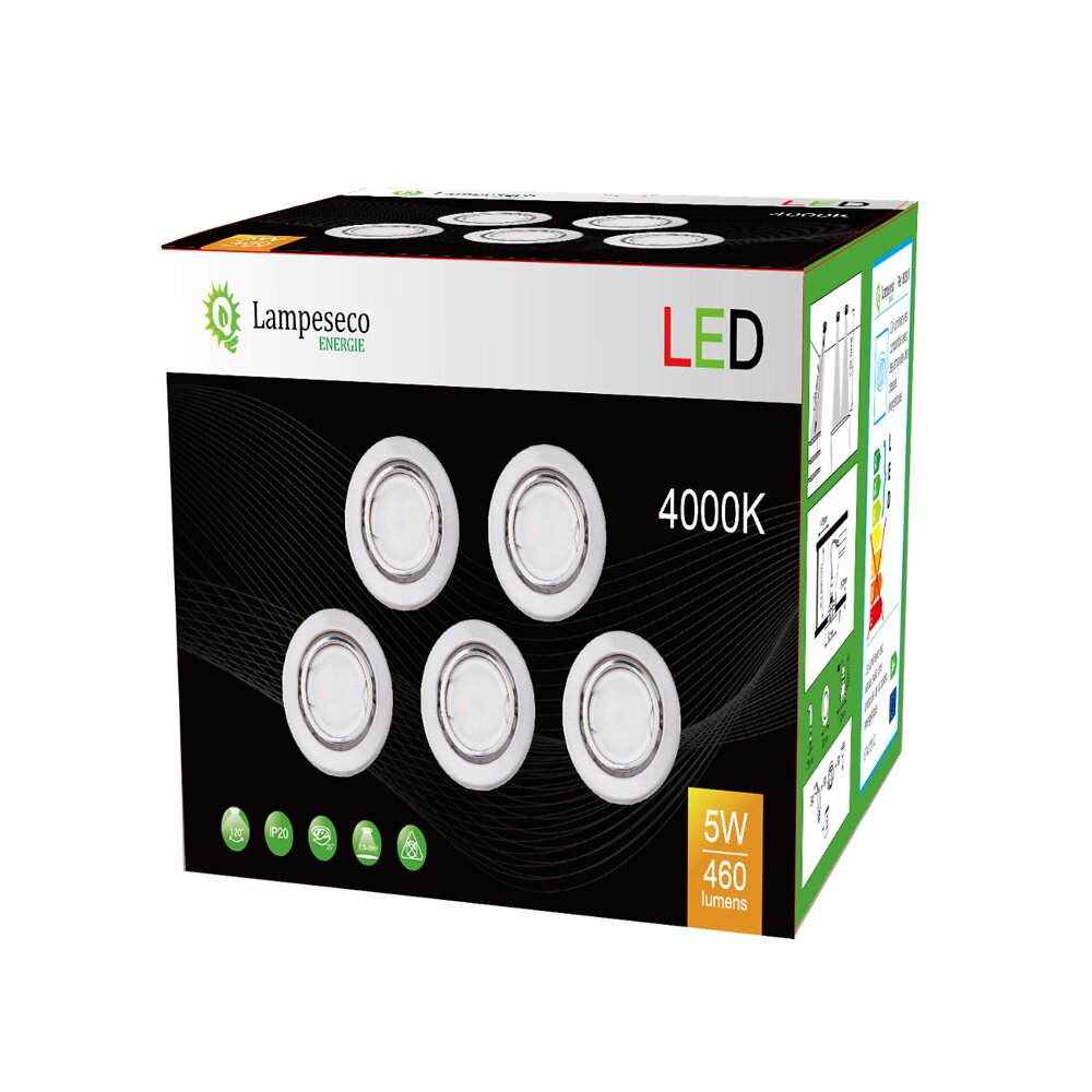 Lot De 45 Spot Led Encastrable Complete Orientable Alu Brosse Avec