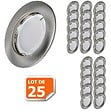Lot de 25 Spot Led Encastrable Complete Alu Brossé Lumière Blanc Chaud 5W eq.50W ref.763 ...