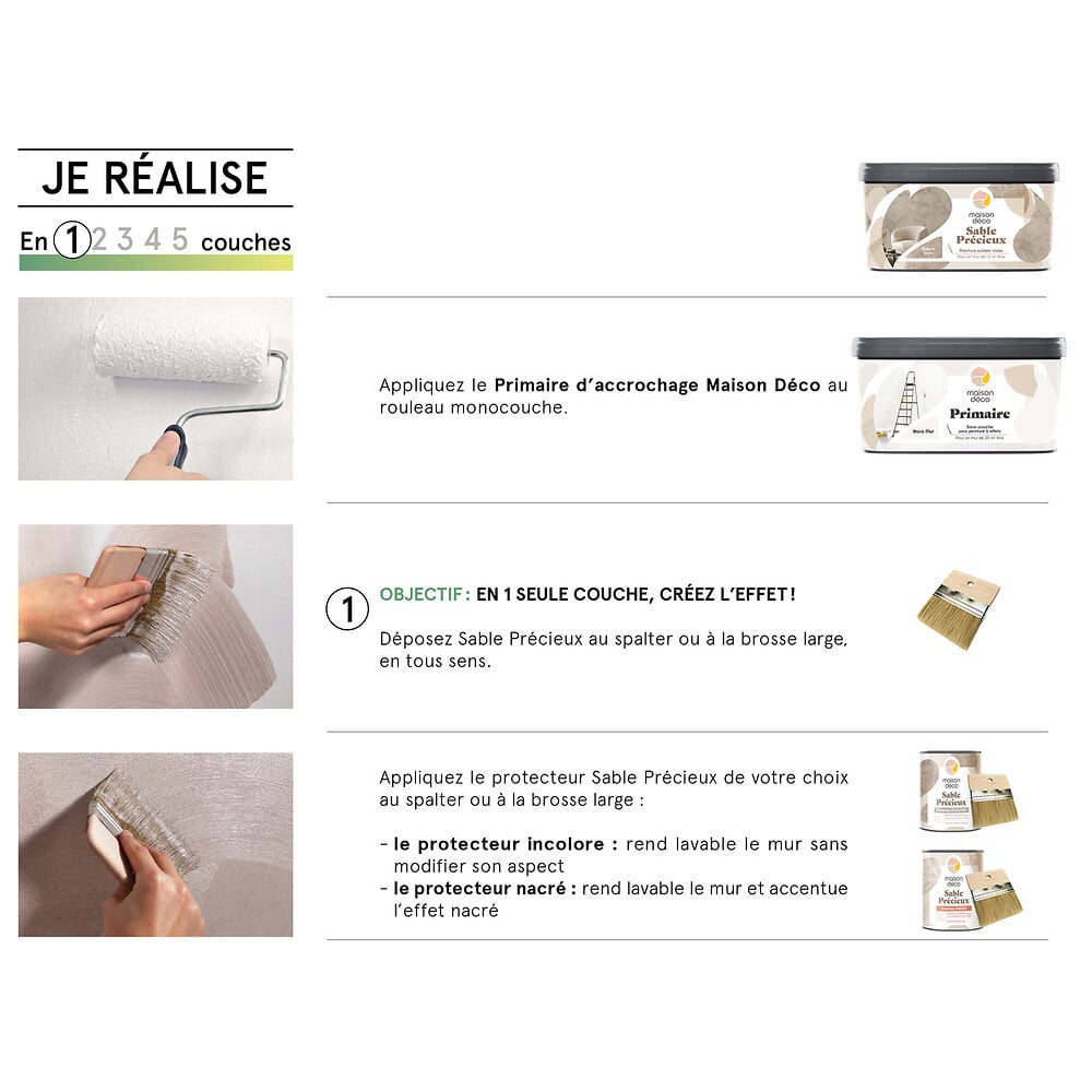Maison deco - sable precieux 2l eclat nacre | Bricomarché