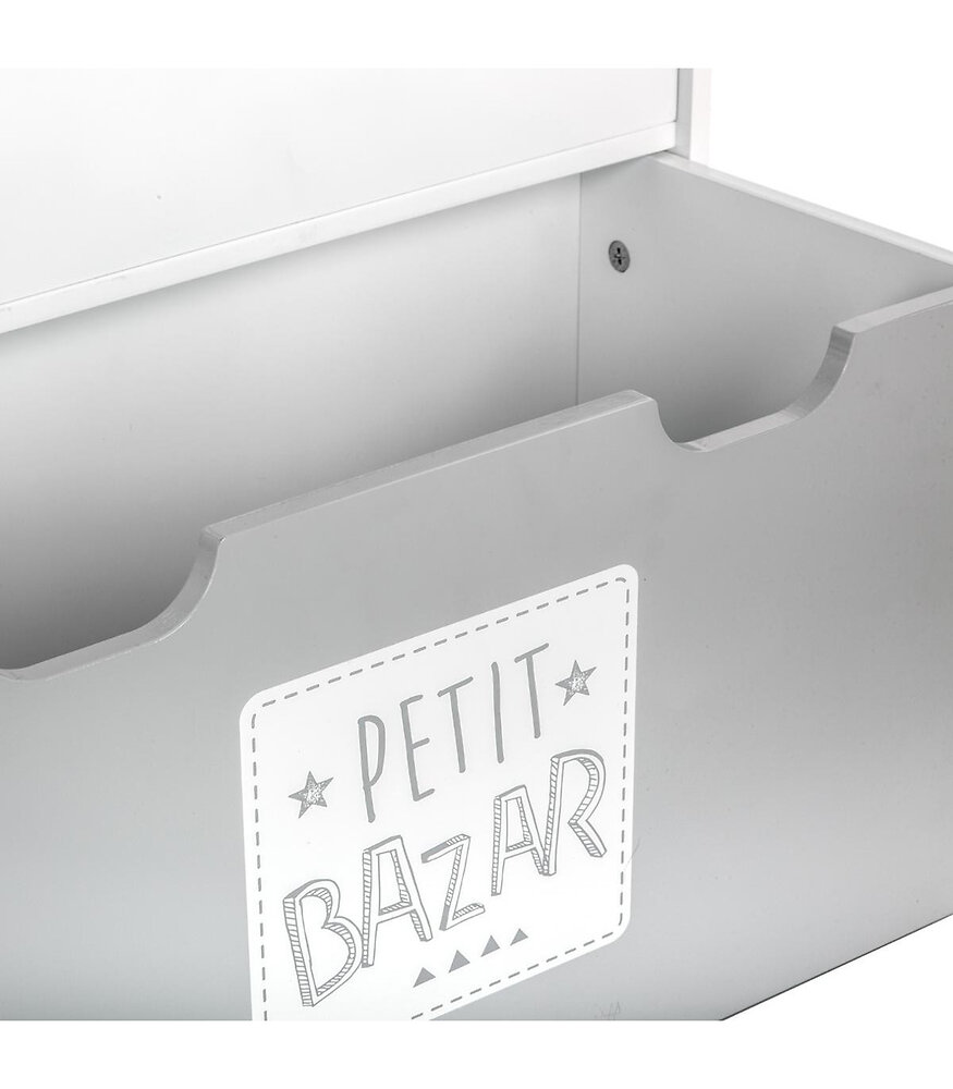 Bibliothèque Enfant blanche & grise avec bac de rangement sur roulette ...