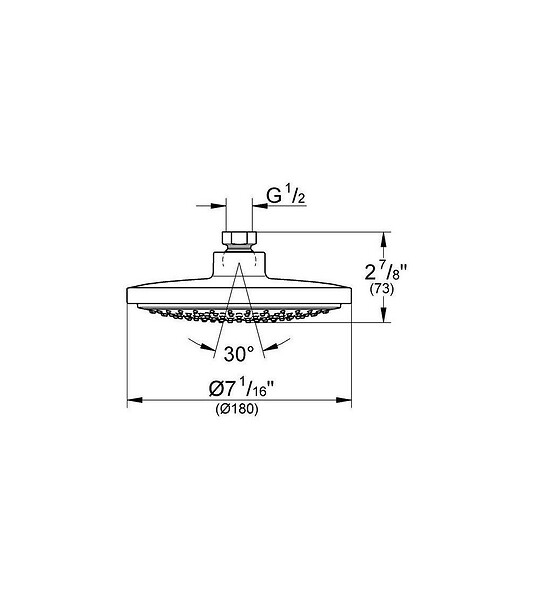 Grohe Euphoria Cosmopolitan 180 Douche de tête, 1 jet, Chromé (27492000 ...
