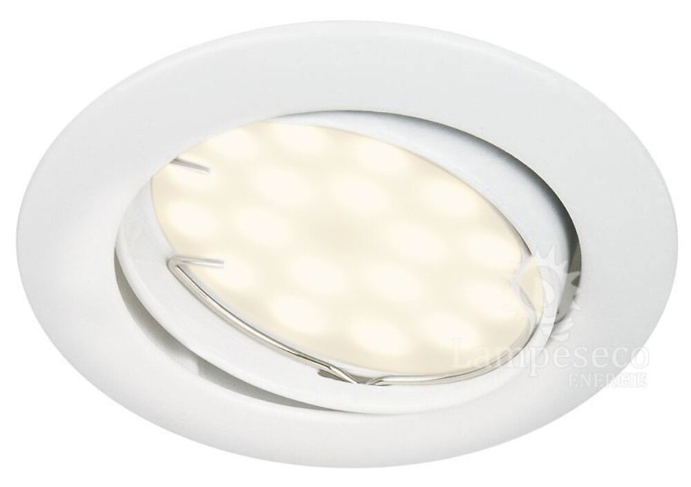 Lot De 2 Spot Led Orientable Blanc Avec Ampoule Gu10 230v Eq 50w