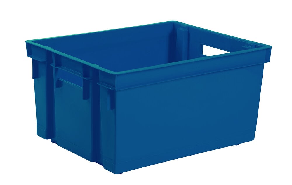 Bac de manutention avec couvercle 30 litres bleu minéral | Bricorama