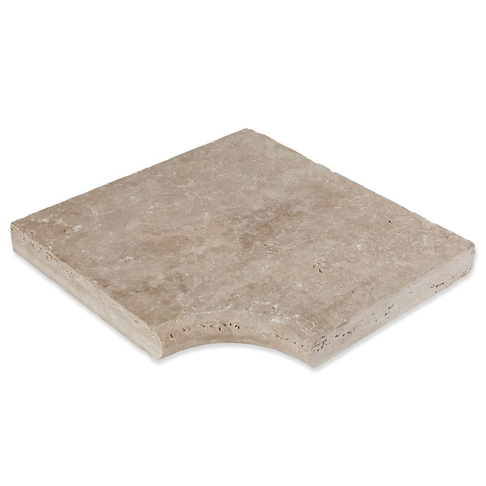 Margelle Angle Rentrant Travertin Beige Nuancé 1er Choix 45,5x45,5x5cm ...