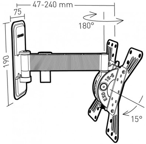 support mural inclinable/orientable pour écran 15 à 37 - 048220 | Bricorama