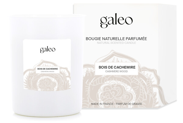Bougie naturelle 180 gr bois de cachemire GALEO | Bricorama