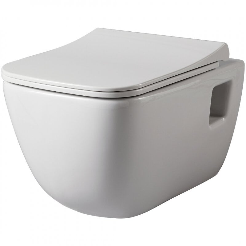 Cuvette suspendue sans bride design avec abattant slim - Aqua | Bricomarché