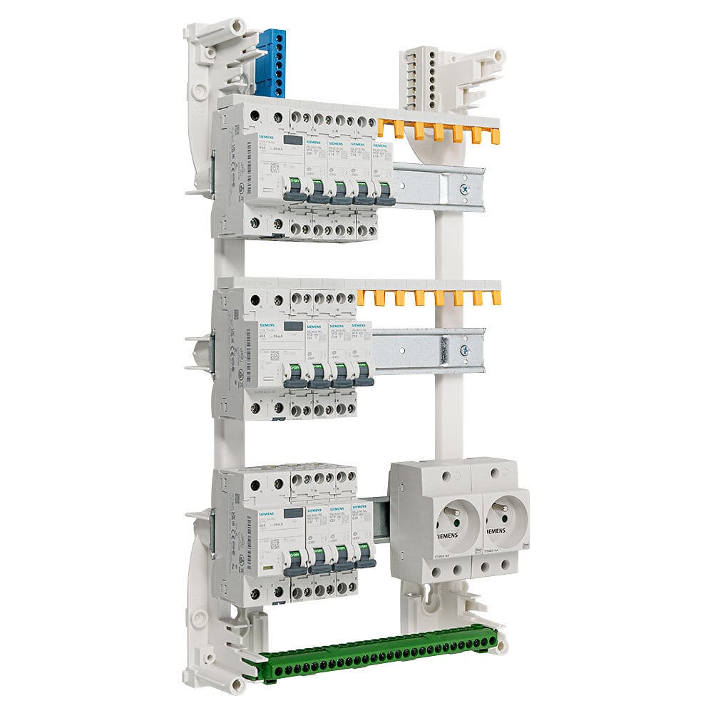 Tableau 3 rangées pré-équipé 2 inter. diff. 40A + 1 inter. diff. 63A ...