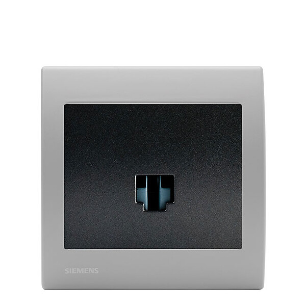 Prise Informatique RJ45 Anthracite Delta Iris + Plaque basic Silver ...