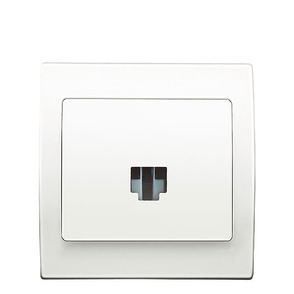 Prise Informatique RJ45 Blanc Delta Iris + Plaque basic Blanc SIEMENS ...