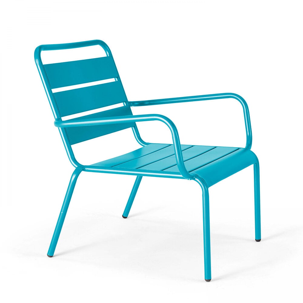 Fauteuil de jardin bas relax acier bleu | Bricomarché