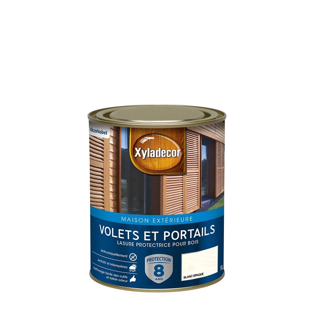 Lasure Bois Exterieur Xyladecor Volets EtPortails Satin BlancOpaque 1L | Bricomarché