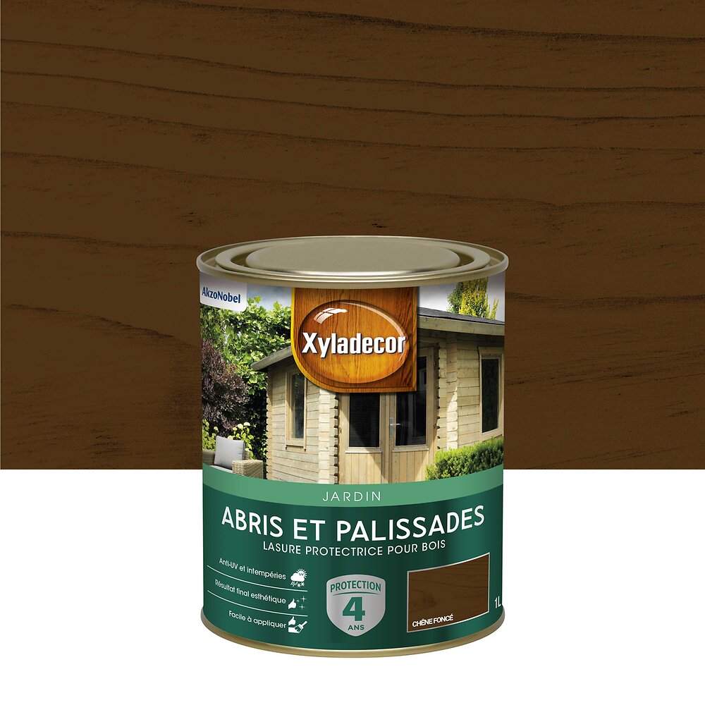 Lasure Bois Exterieur Xyladecor Abris Et Palissades Mat Chêne Fonce 1L | Bricomarché