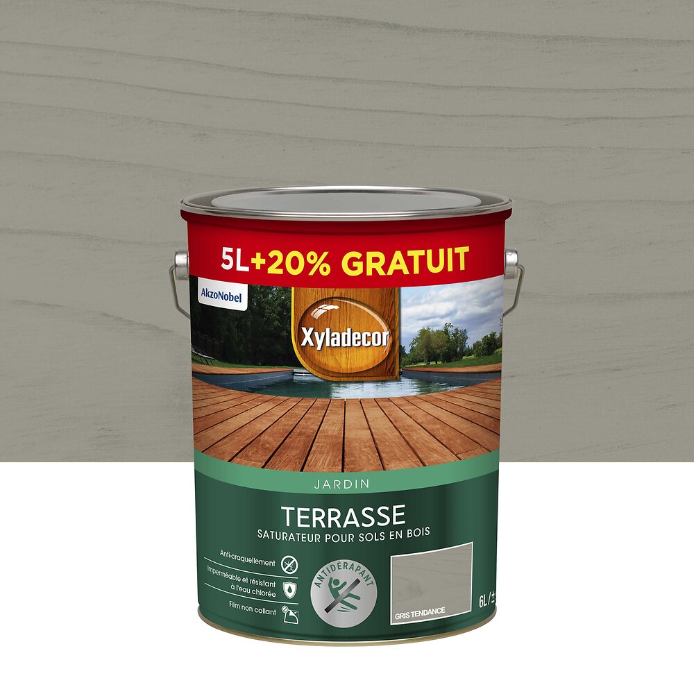 Saturateur Terrasse - Gris tendance - Mat - Sol en bois - 6L | Bricomarché