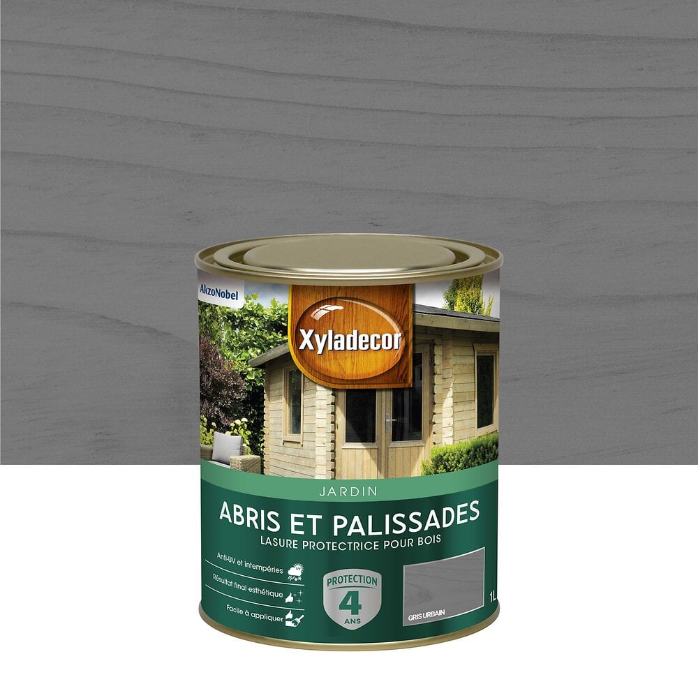 Lasure Bois Exterieur Xyladecor Abris Et Palissades Mat Gris Urbain 1L | Bricomarché