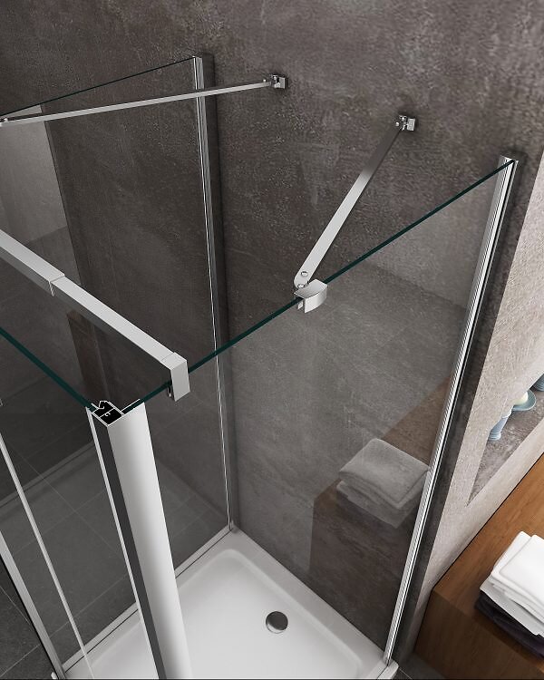Douche Pliante Avec Ouverture Vers L'interieur Et Deux Parois Fixes H ...