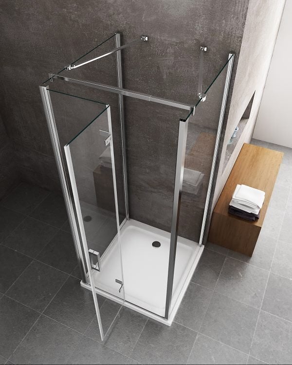 Douche Pliante Avec Ouverture Vers L'interieur Et Deux Parois Fixes H ...