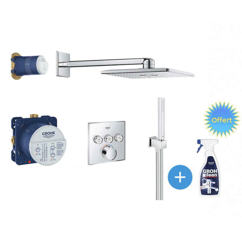 Grohe SmartControl Set de douche + GrohClean Nettoyant pour robinetteries (34712000) | Bricorama