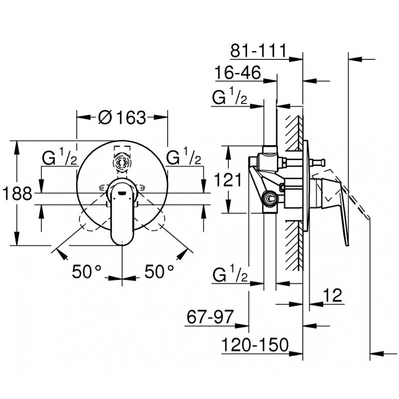 Grohe Eurosmart Cosmopolitan Mitigeur Monocommande Douche, Chrome ...