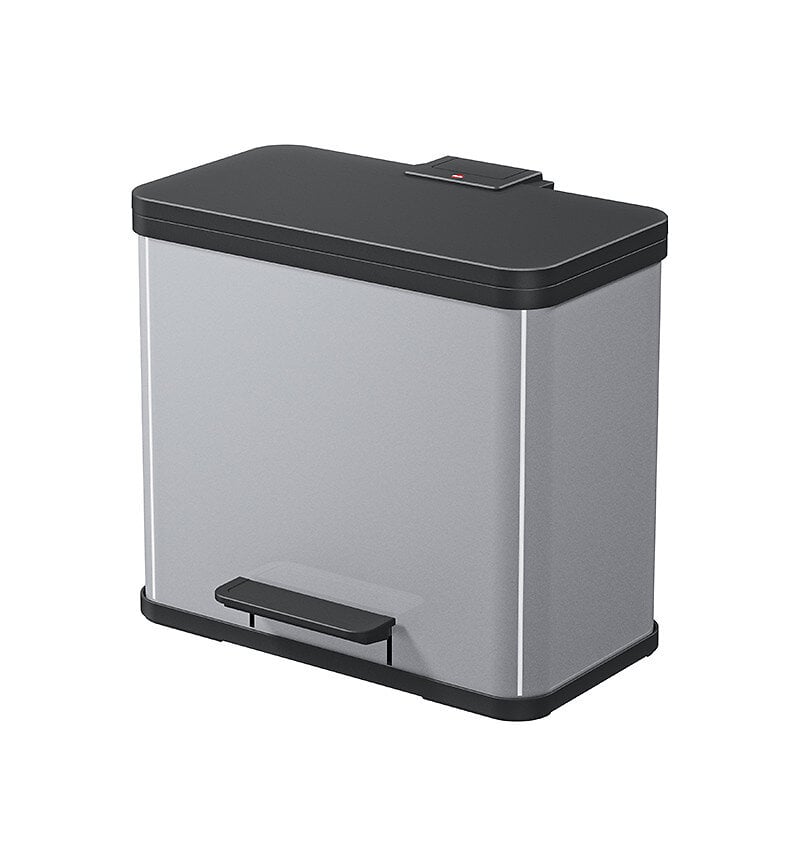 Poubelle de tri sélectif 2 bacs à pédale 25L (17+9) Hailo Öko Duo Plus ...