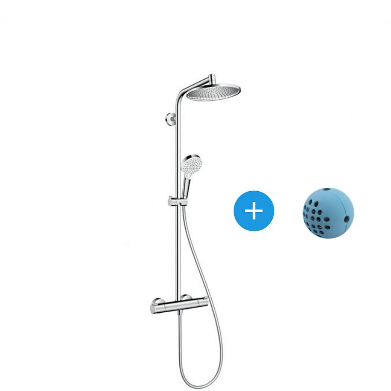 Hansgrohe Pack Colonne de douche SHOWERPIPE CROMETTA S240 chromé + IPS ...