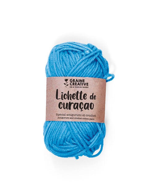Fil de coton turquoise 27g env 55m - amigurumi lichette de curacao ...
