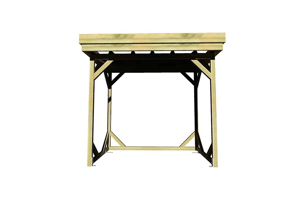 ABRI Bûches en Bois - 2,8m2 - 2,15x1,31m - Pin Sylvestre traité Autoclave - Surface Int : 1,8m2 ...