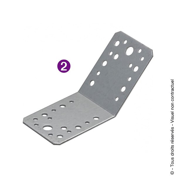 Equerre d'angle 135° 90x65x90x2.5mm galva | Bricorama