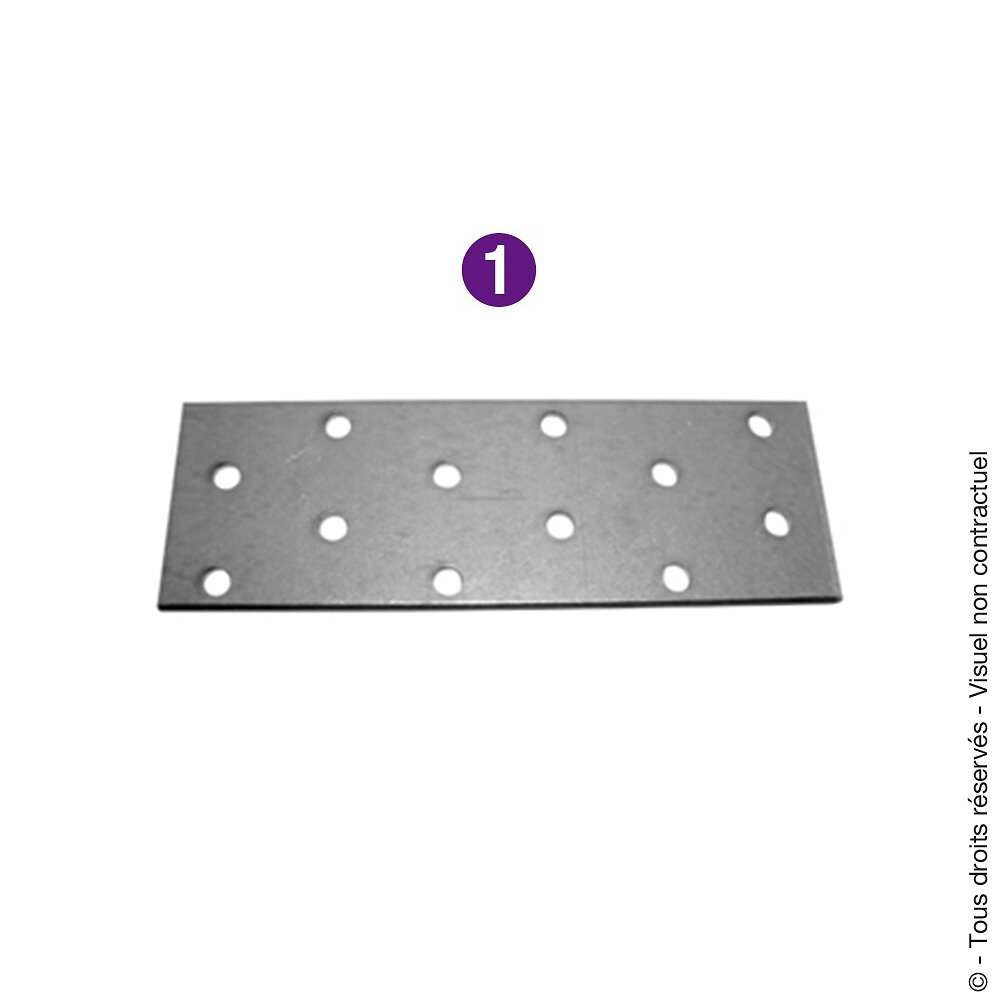PLAQUE PERFOREE 120x40x2mm GALVA | Bricorama