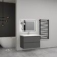 Aica Sanitaire 79(L)x44.5(W)x52(H)cm Meuble salle de bain anthracite ...