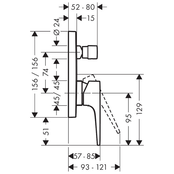 Hansgrohe Metropol Set de finition pour mitigeur bain/douche encastré ...