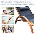 Transat chaise longue design style tropical bois massif naturel coloris ...