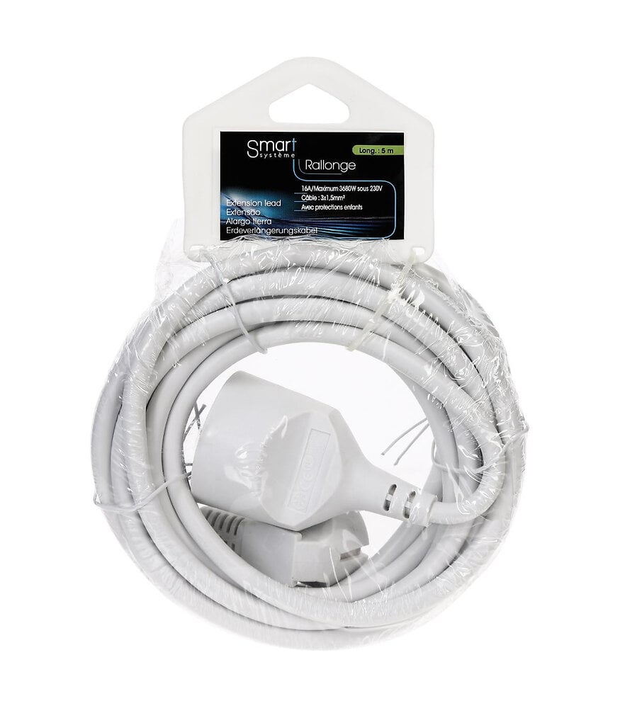 Rallonge électrique 5 mètres avec terre | Bricorama