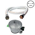 TUYAU GAZ souple 1.50 m + DETENDEUR PROPANE Quick-On Valve 20mm ...