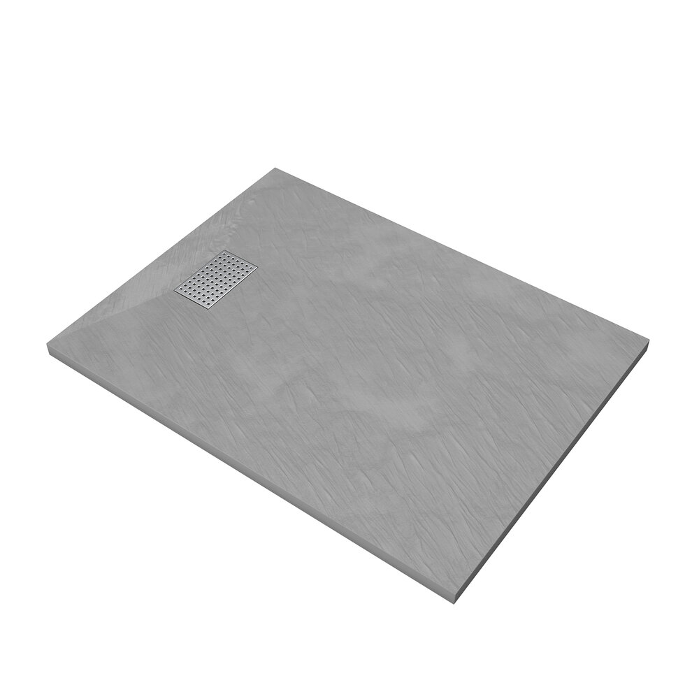 Pack Receveur Gris Effet Pierre 120x90 cm et Grille décor Perforée en ...