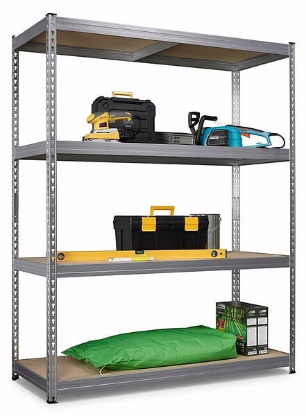 Etagère métal-bois AVASCO Robus 350 galva 190x150x60cm 4 tablettes ...