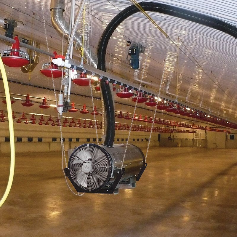 Chauffage à air pulsé CYNOX50GP avec brûleur gaz propane 49,9kW 4100m3 ...